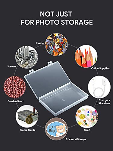 Barhon Photo Storage Box 4x6 Pictures, 18 Inner Seed Storage Organizer Extra Large, Photo Organizers Keeper Photo Cases Picture Storage (White)