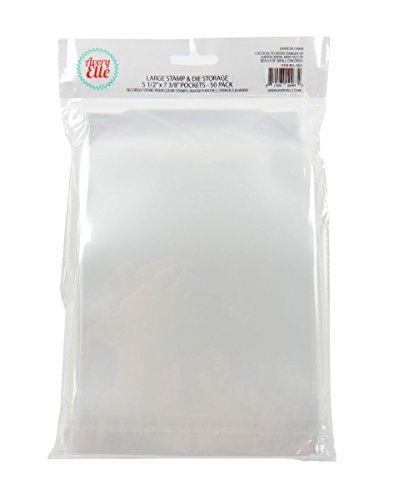 Avery Elle SS-5001 Stamp & Die Storage Pockets 50/Pkg Large 5 ½” x 7 3/8" , white/clear , Single Pack