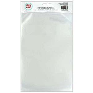 Avery Elle SS-5001 Stamp & Die Storage Pockets 50/Pkg Large 5 ½” x 7 3/8" , white/clear , Single Pack