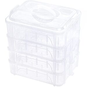 new brothread 4 layers stackable clear storage box/organizer for holding 80 spools home embroidery & sewing thread and other embroidery sewing crafts (spool size requirement: h≤2.2″; w≤1.69″)