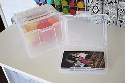 ArtBin 6947ZZ Photo & Craft Organizer Set, Large Box with [5] Plastic Storage Cases Inside, Clear