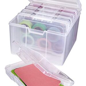 ArtBin 6947ZZ Photo & Craft Organizer Set, Large Box with [5] Plastic Storage Cases Inside, Clear