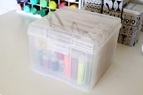 ArtBin 6947ZZ Photo & Craft Organizer Set, Large Box with [5] Plastic Storage Cases Inside, Clear