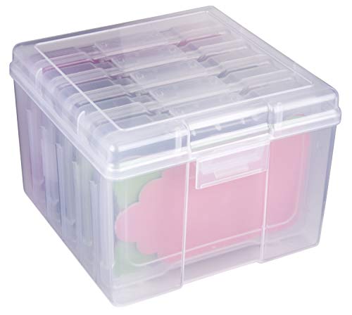 ArtBin 6947ZZ Photo & Craft Organizer Set, Large Box with [5] Plastic Storage Cases Inside, Clear