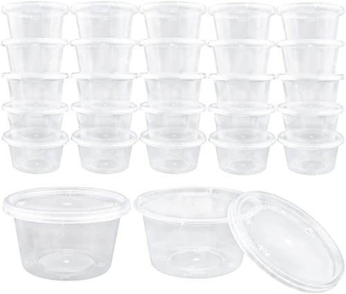 Augshy Storage Containers for Slime, 50 Pack Foam Ball Storage Containers with Lids (4 oz)