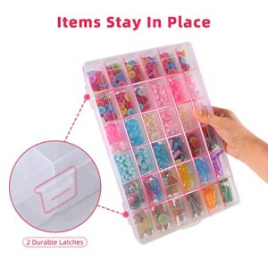 36 Grids Clear Plastic Organizer Box, Jewelry Storage Box with Adjustable Dividers, for Fishing Tackles Jewelry Art DIY Crafts Beads Container 3 Pack.