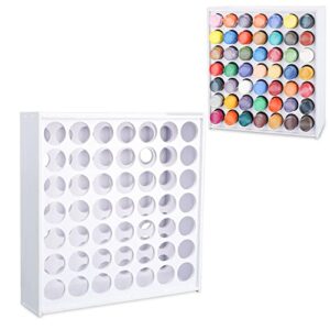 sanfurney 49 holes craft paint storage organizer vertical paint rack stand for apple barrel, folkart -2oz craft paints, wall-mounted