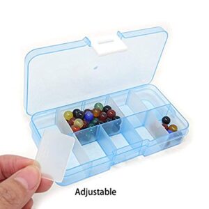 4 Pcs 10 Grids 5 Inch x 2.5 Inch Adjustable Small Removable Clear Plastic Jewelry Organizer Divider Storage Box Jewelry Earring Tool Containers (4pack(10-Grid))