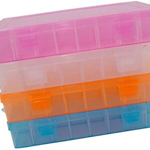 4 Pcs 10 Grids 5 Inch x 2.5 Inch Adjustable Small Removable Clear Plastic Jewelry Organizer Divider Storage Box Jewelry Earring Tool Containers (4pack(10-Grid))