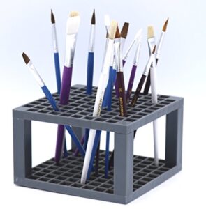 multi bin art brush organizer 96 hole plastic pencil & brush holder colored pencils markers – desk stand organizer holder fits paint brushes dryer holder for pens colored pencils markers (1)