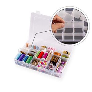 Plastic Organizer Container Box 36 Compartments Jewelry Storage Box with Adjustable Dividers (1 Pack)