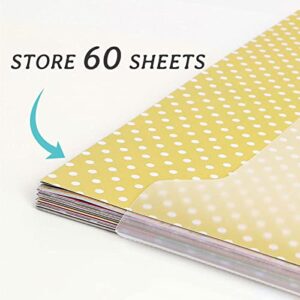 Caydo Scrapbook Paper Storage Organizer with 60 Sticky Index Tabs, 10 Pack Plastic Paper Storage Bag for Holding 12 x 12 Inch Scrapbook Paper Cardstock Vinyl Paper and Paper File