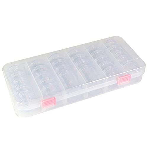 Everything Mary Large Plastic Bead Storage Organizer Box, 28 Jars - Containers for Beads & Supplies - Organizers for Craft, Art, Painting - Plastic Container Case for Organization