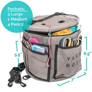 Yarn Boss Yarn Bag - Travel with Yarn & Knitting Supplies - Yarn Storage to Organize Multiple Projects and Keep Your Yarn Safe and Clean - Knitting and Crochet Supplies Yarn Holder