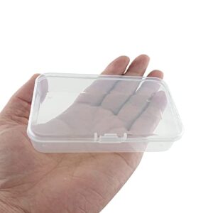 12 Pcs Mini Plastic Storage Containers Box with Lid, 4.5x3.4 Inches Clear Rectangle Box for Collecting Small Items, Beads, Game Pieces, Business Cards, Crafts Accessories