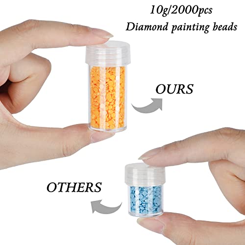 BAKHUK 2 Pack x 30 Grids Embroidery Diamond Painting Storage Container Jars with Lid 200pcs Label Stickers Plastic Beads Container for DIY Diamond Nail Art Crafts Seeds