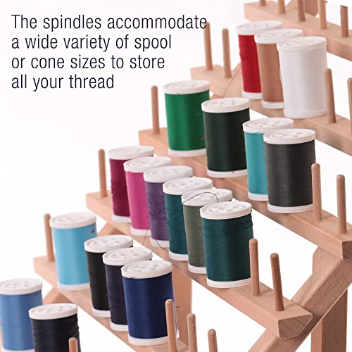 US Art Supply Premium Beechwood 120-Spool Sewing and Embroidery Thread Rack