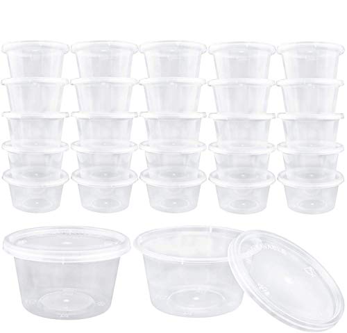 Augshy 40 Pack Small Plastic Containers with Lids for Slime, Foam Ball Storage Containers with Lids (4 oz)