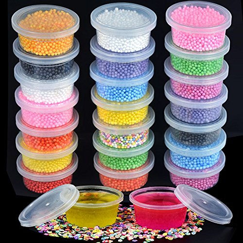 Augshy 40 Pack Small Plastic Containers with Lids for Slime, Foam Ball Storage Containers with Lids (4 oz)