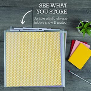 Samsill Scrapbook Paper Storage Organizer, 6 Count of Individual Top Loading Files with Customizable Tabs, Holds 12 x 12 Inch Scrapbook Paper, Vinyl Paper, Photos, Clear, PVC and Acid Free, 6 Pack