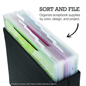 Samsill Scrapbook Paper Storage Organizer, 6 Count of Individual Top Loading Files with Customizable Tabs, Holds 12 x 12 Inch Scrapbook Paper, Vinyl Paper, Photos, Clear, PVC and Acid Free, 6 Pack