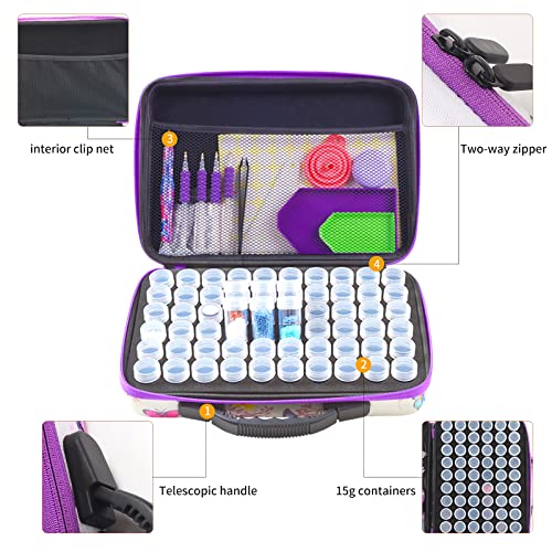 BEIFUMEI Diamond Painting Storage Containers 60 Slot Diamond Storage Case Diamond Painting Accessories 5D Diamond Painting Tools DIY Art Craft Jewelry Beads Rhinestones Organizer Box