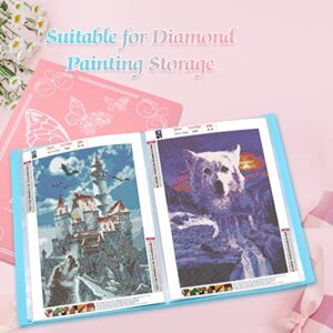 ZYNERY 2 Pack A3 Diamond Painting Storage Book, 60 Pages Art Portfolio Diamond Art Storage Large Art Folder - Suitable for 12x16 inch Diamond Painting (Pink + Blue)