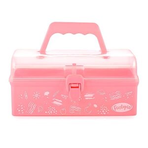 funtopia plastic art box for kids, multi-purpose portable storage box/sewing box/tool box for kids’ toys, craft and art supply, school supply, office supply – pink