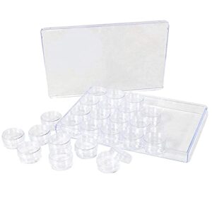 Everything Mary Large Plastic Bead Storage Organizer Box, 24 Jars - Container for Beads & Supplies - Organizers for Craft, Art, & Painting - Plastic Container Case for Organization