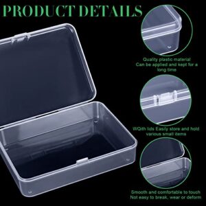 76 Pcs Mixed Sizes Storage Containers Box with Hinged Lid Clear Mini Organizer Plastic Storage Containers Rectangular Empty Small Plastic Containers for Small Items Art Craft Jewelry Projects