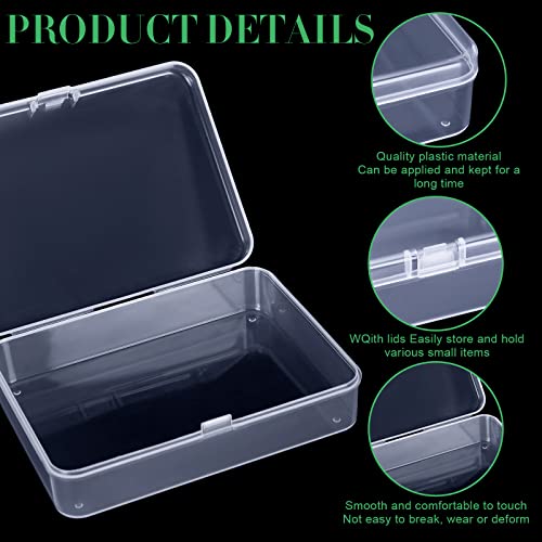 76 Pcs Mixed Sizes Storage Containers Box with Hinged Lid Clear Mini Organizer Plastic Storage Containers Rectangular Empty Small Plastic Containers for Small Items Art Craft Jewelry Projects