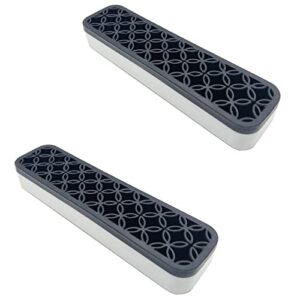 tang song 2 pcs rectangle silicone make up brush holder cosmetic storage box desktop organizers (black)