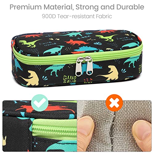 Cambond Big Capacity Pencil Case, Cute Pencil Case for Boys Kids, Multi-slot Large Storage Pencil Pouch Pen Case Organizer for School, Black Dinosaur