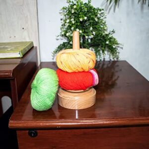 FYNJREX Wood Yarn Holder with Twirling Mechanism Classic