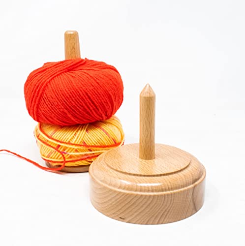 FYNJREX Wood Yarn Holder with Twirling Mechanism Classic