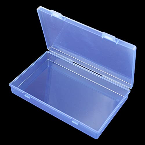 Goodma 4 Pieces Rectangular Plastic Boxes Empty Storage Organizer Containers with Hinged Lids for Small Items and Other Craft Projects (Blue, 7.1 x 4.3 x 1.2 inch)