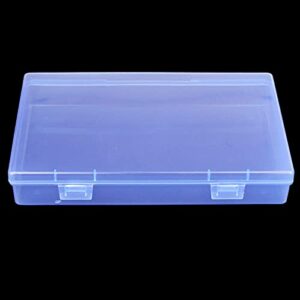 Goodma 4 Pieces Rectangular Plastic Boxes Empty Storage Organizer Containers with Hinged Lids for Small Items and Other Craft Projects (Blue, 7.1 x 4.3 x 1.2 inch)