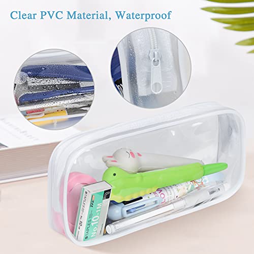 Toplive 4 Pcs Pencil Case Set, Clear Pencil Pouch Bag, PVC Zipper Pen Case, Pencil Storage, Makeup Bag Travel Toiletries Bag for Women, Portable Office Supplies Pouch for Students Adults