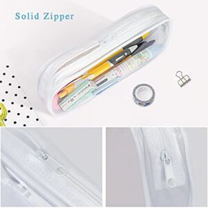 Toplive 4 Pcs Pencil Case Set, Clear Pencil Pouch Bag, PVC Zipper Pen Case, Pencil Storage, Makeup Bag Travel Toiletries Bag for Women, Portable Office Supplies Pouch for Students Adults