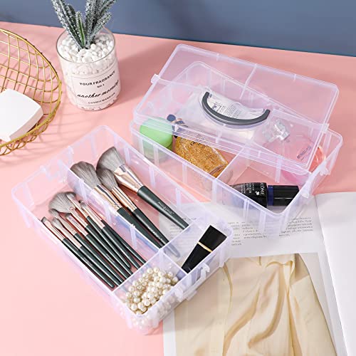 Arranpace 3 Layers Craft Stackable Storage Box, Art Container 30 Compartments Plastic Organizer Bin for Beads, Toy, Hair Accessories, Sewing, Washi Tapes, Nail Polish