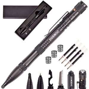 tactical pen, gifts for men, multitool pen 9 in 1 survival pen, safety pen for men & women with flashlight, tac pen and glass breaker, gifts ideas for dad husband fathers, pen light, gift boxed