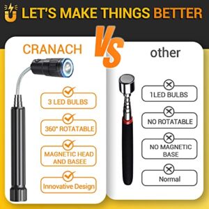 CRANACH Magnetic Pickup Tool Men Gifts - Christmas Stocking Stuffers LED Telescoping Magnet Flashlight Cool Gadgets Pocket Door Hardware Lock Pull Handles