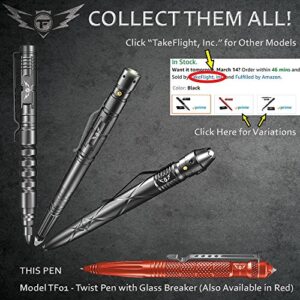 TAKEFLIGHT Tactical Pen Survival Gear – Aircraft-Grade Aluminum Tactical Multi Tool – Rugged, Lightweight EDC Pen Survival Tool with Glass Breaker - Cool Gadgets for Men - Father's Day Gifts for Men