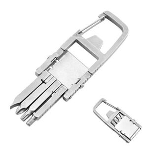 octaville keychain multitool 13 in 1 folding multi tool hand tools stainless steel bottle opener snowflake flat phillips kit sim card removal tool（field）