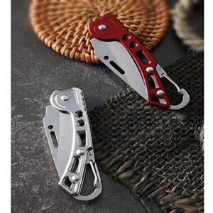 SHixu Folding Knife2Pcs Mini Keychain Knife Men's and Women's Pocket Knife Used for Cutting Rope, Paper Boxes and Fruits Easy to Carry Daily. Closed Length 3.15Inch/8cm