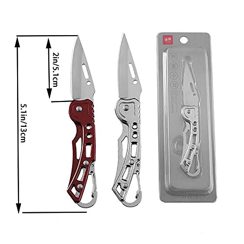 SHixu Folding Knife2Pcs Mini Keychain Knife Men's and Women's Pocket Knife Used for Cutting Rope, Paper Boxes and Fruits Easy to Carry Daily. Closed Length 3.15Inch/8cm