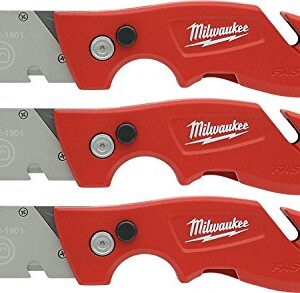 Milwaukee 48-22-1901F Fastback Utility Knife with Wire Stripping Compartment, and Gut Hook (3 Pack of 48-22-1901)