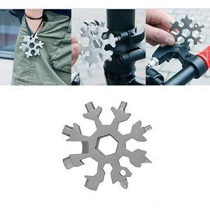 Acxico 3Pcs 18 In 1 Stainless Tool MultiTool Portable Snowflake Shape Key Chain Screwdriver