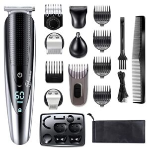 hatteker beard trimmer hair clippers mustache trimmer shavers for men hair trimmer nose trimmer body trimmer 5-in-1 cordless haircut kit for men waterproof