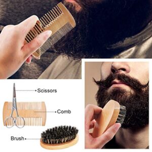 Beard Kit,Beard Growth Kit,Beard Grooming Kit w/2 Packs Beard Wash/Shampoo,Beard Growth Oil,Beard Balm,Beard Wash,Brush,Comb,Scissor,Storage Bag,E-Book,Beard Care & Trimming Kit Gifts for Men Him